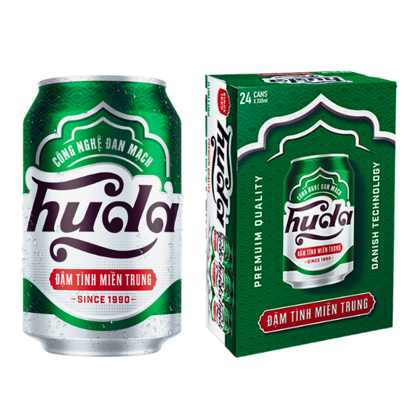 Thùng 24 Lon Bia Huda 330ml - Hương Vị Đặc Trưng Đến Từ Miền Trung Việt Nam